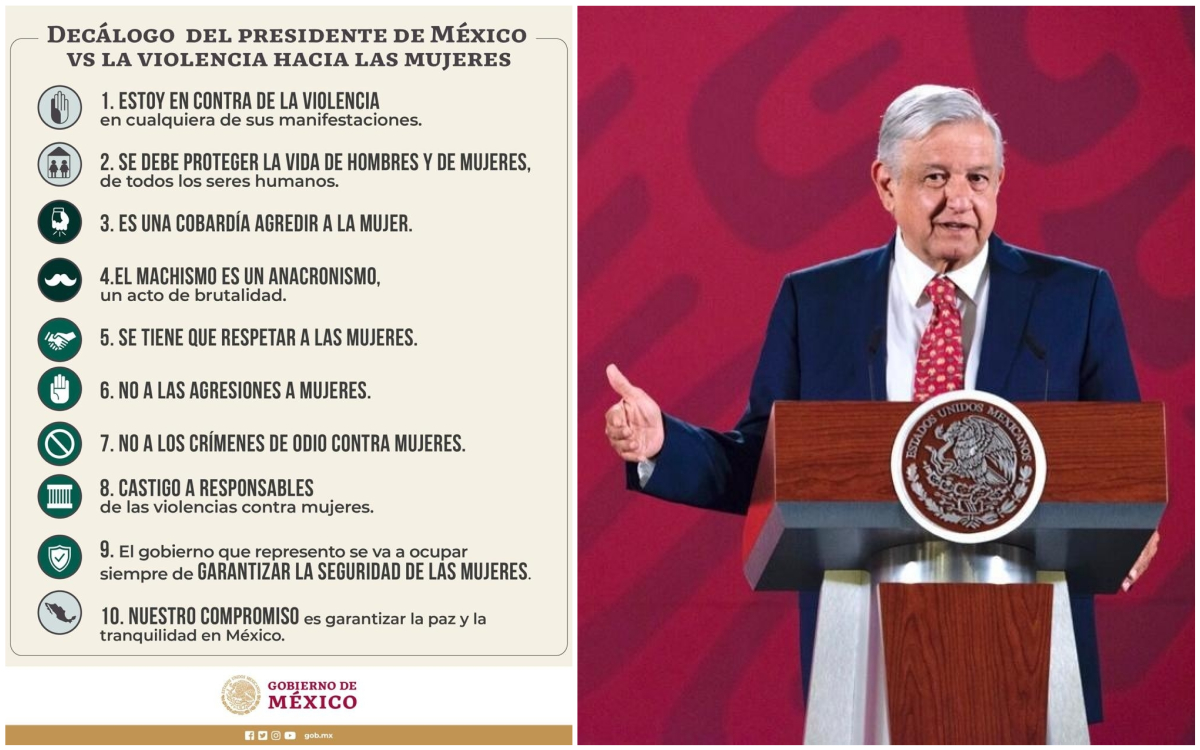 4t Oficializa Decálogo Que Improvisó Amlo Contra La Violencia De Género