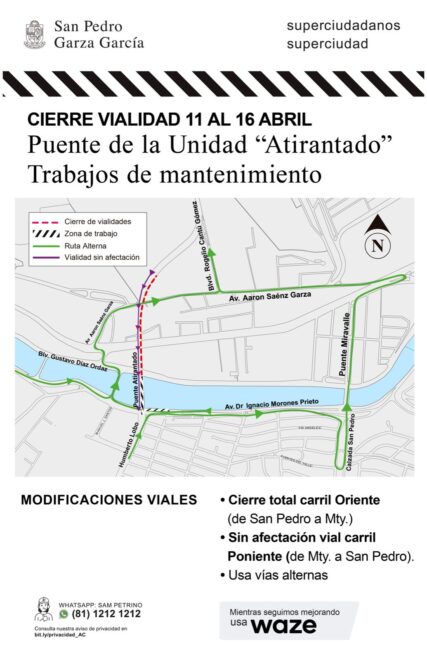 Monterrey Y San Pedro Reanudan Mantenimiento A Puente Atirantado